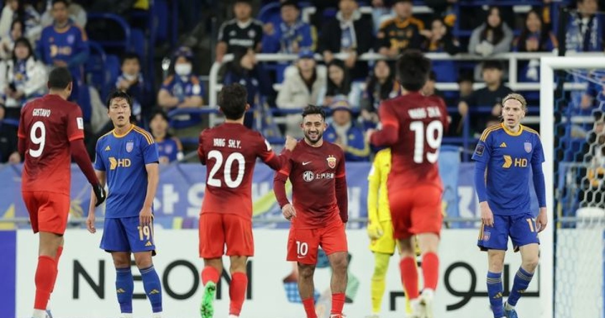 K리그1 울산, ACLE 5연패…10명 뛴 상하이에 1-3 완패