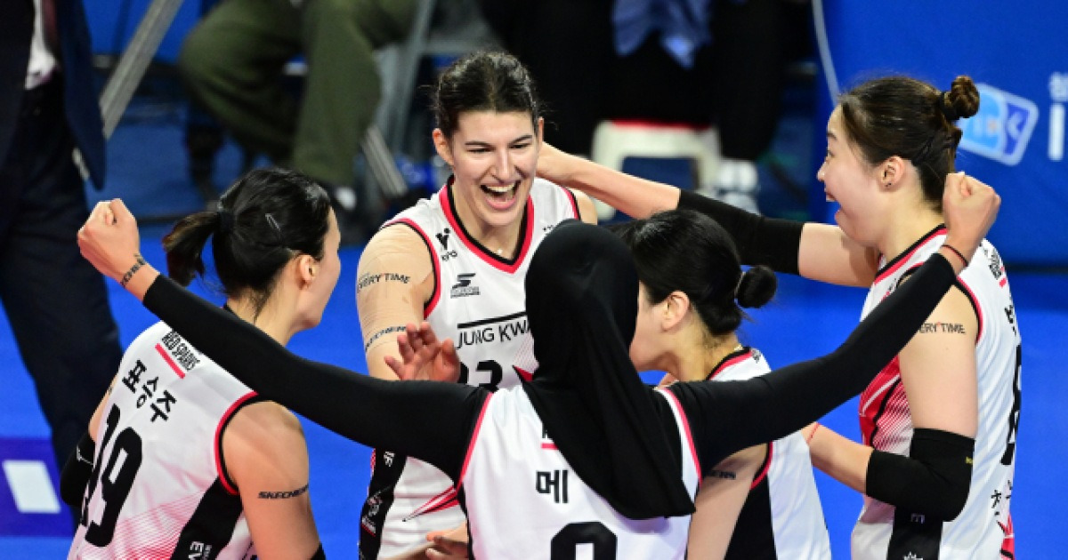 '메가·부키리치 쌍포 폭발' 정관장 완벽했다, IBK기업은행 7연승 저지