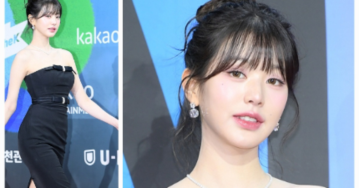 “이 언니 유리구두→리본했어?” 장원영, 173cm 가슴 빛난 실루엣 드레스