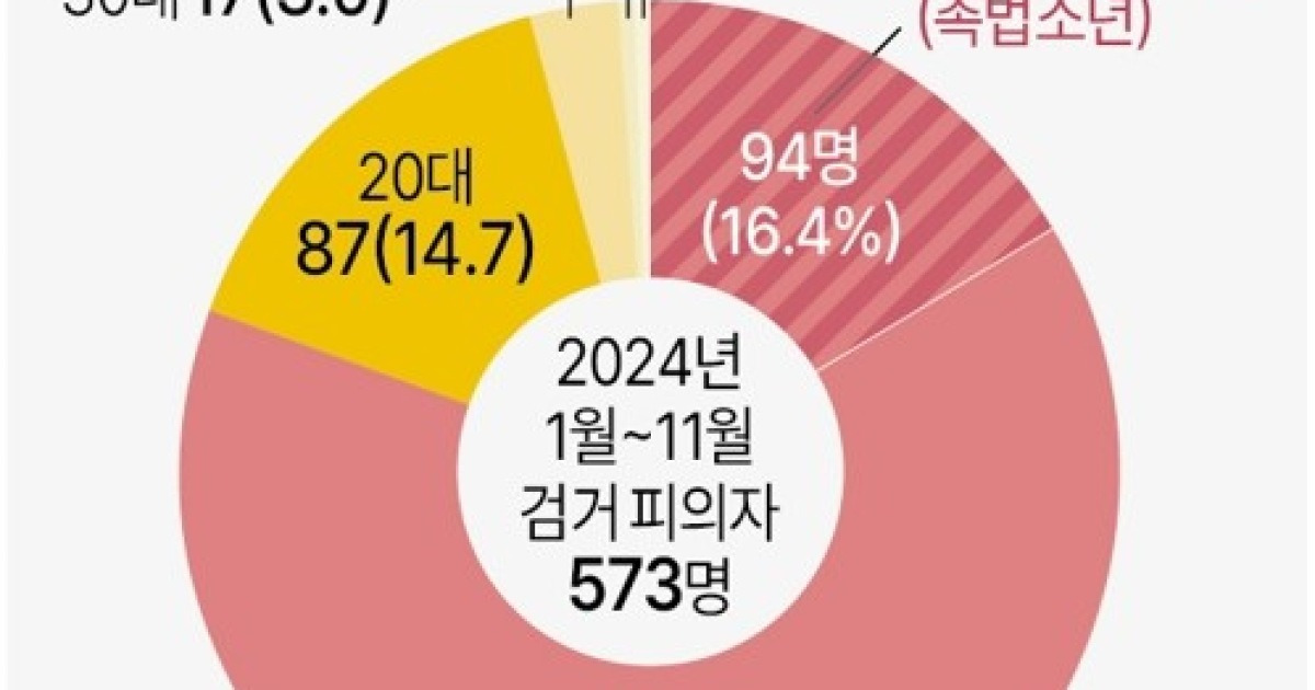 [그래픽] 딥페이크 성범죄사건 검거 피의자 연령별 현황