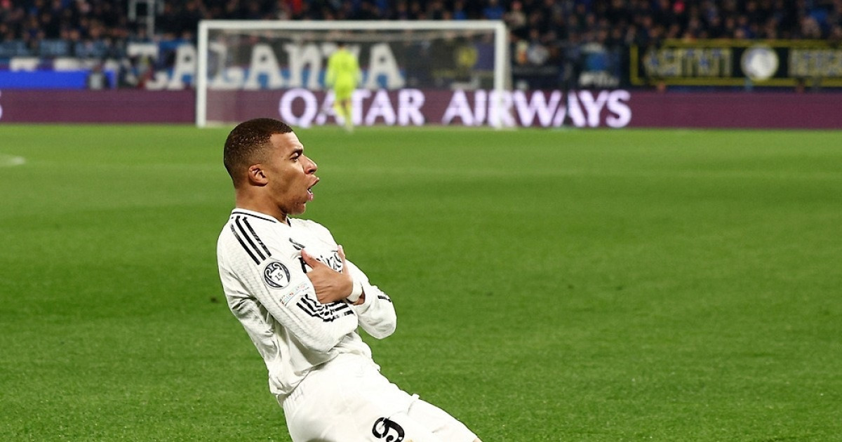 음바페 UCL 50호골 '쾅!'…R마드리드, 아탈란타에 3-2 승리