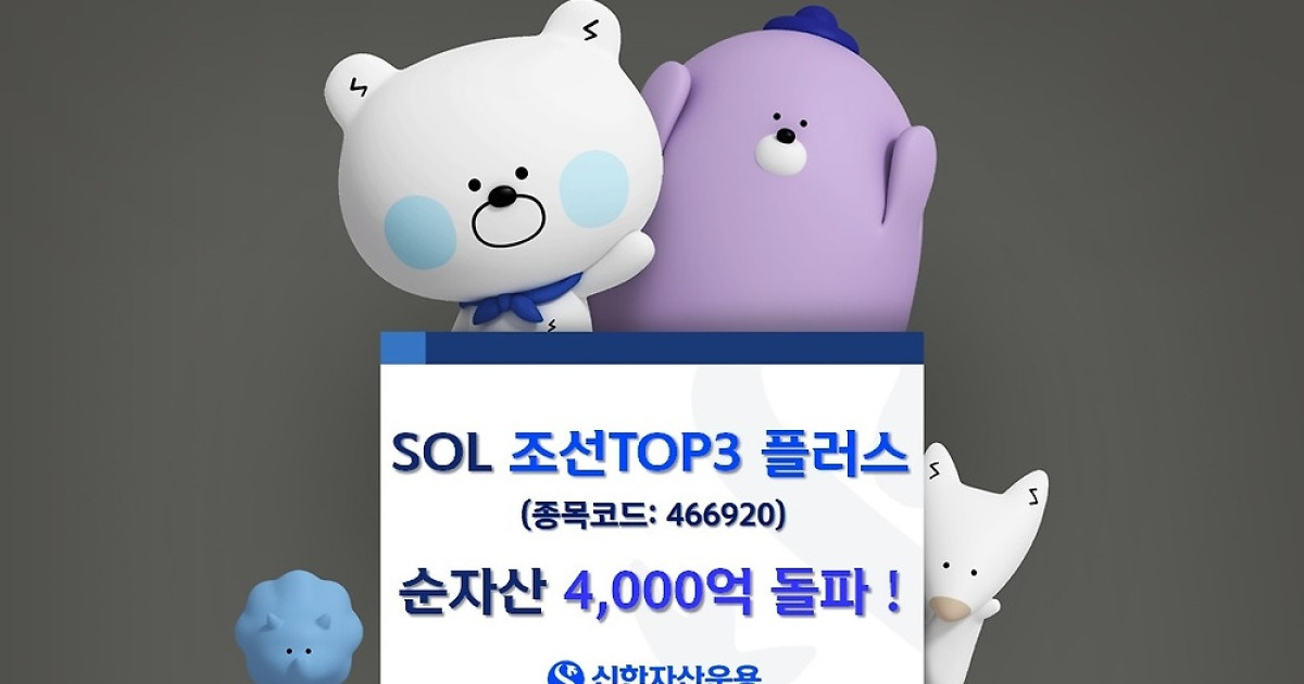 SOL ‘조선TOP3플러스 ETF’ 순자산 4000억 돌파