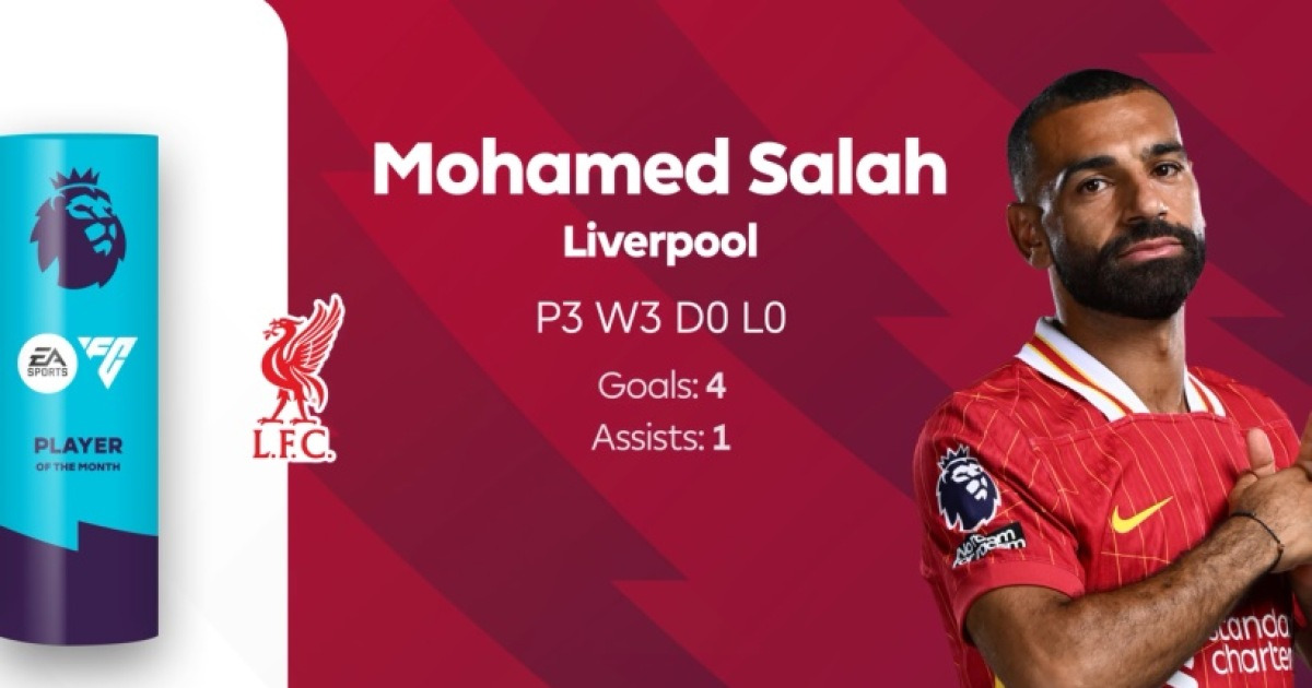 32살? 난 아직 전성기…'4골 1AS' 살라, EPL 이달의 선수 뽑혔다→제라드·호날두와 동률 [오피셜]