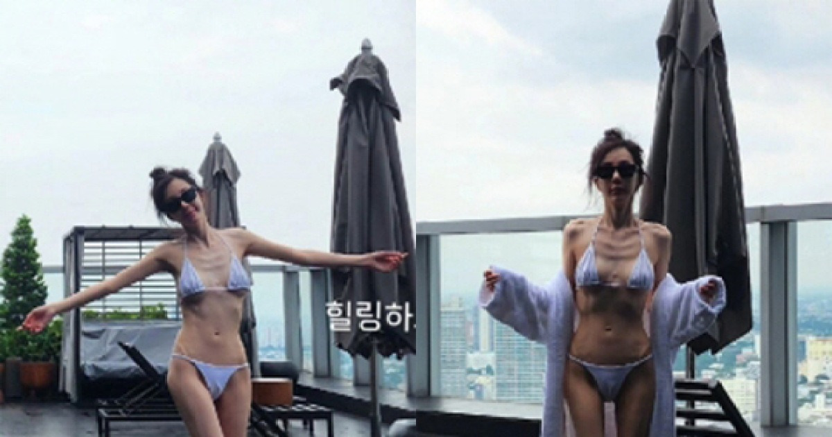 신주아, 168cm에 41kg 맞네..앙상한 몸매에 '비키니도 헐렁'
