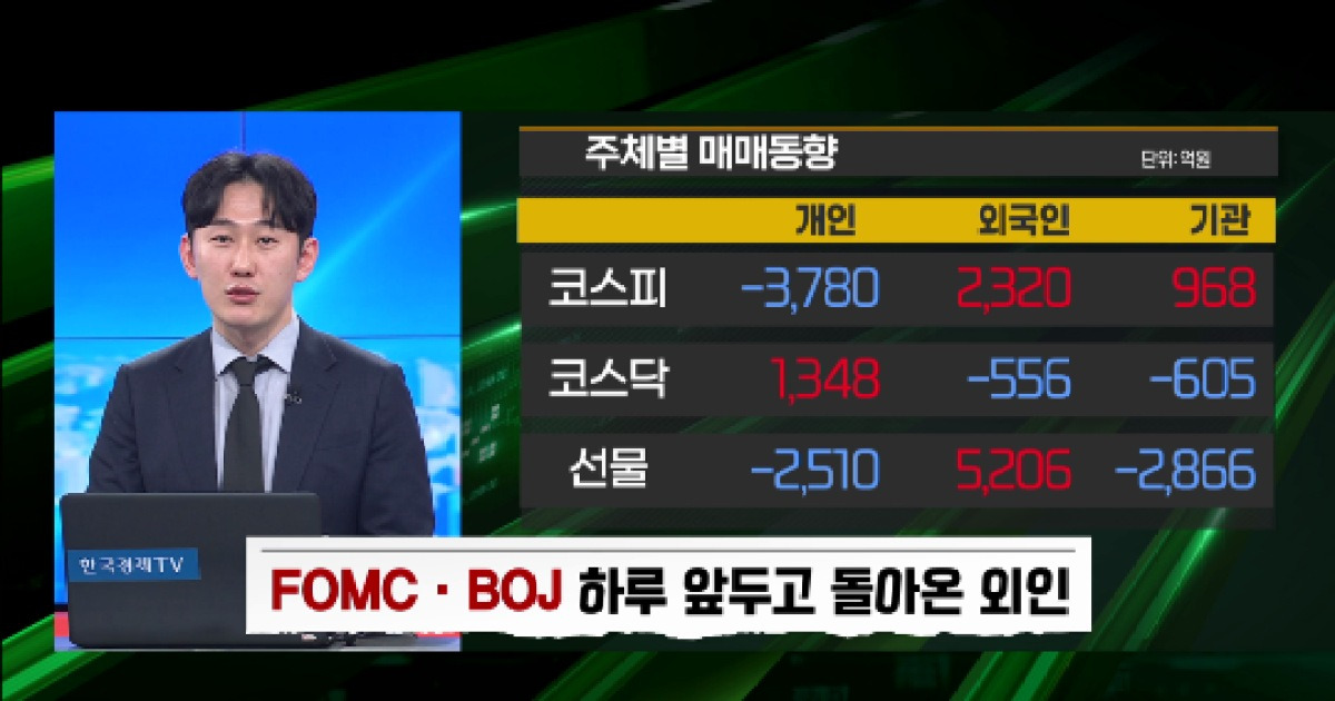 FOMC·BOJ 하루 앞두고 돌아온 외국인 [장 안의 화제]