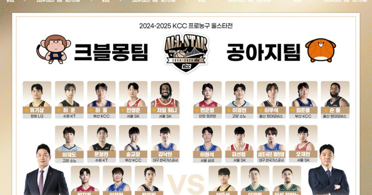 '허웅+허훈' 같은 팀에... 24-25시즌 KCC 프로농구 올스타전 팀 명단 확정