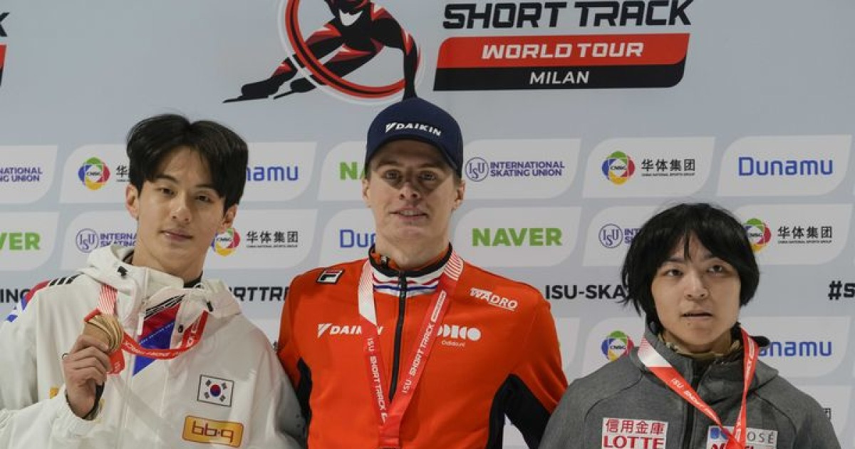 '하얼빈AG 2관왕' 장성우, 쇼트트랙 월드투어 男 1500m 동메달