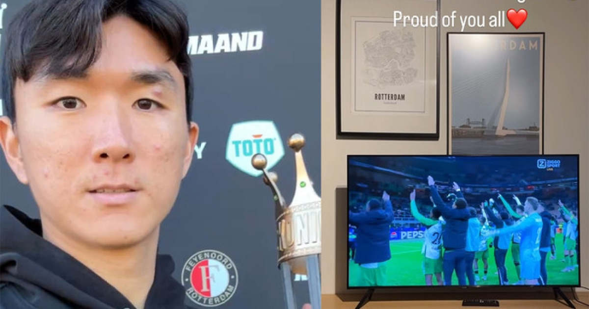 '50년 만에 UCL 16강' 황인범, 마음만은 함께! "모두 자랑스러워"...페예노르트, AC밀란 꺾고 16강 진출