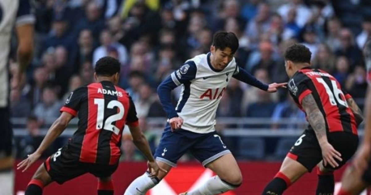 모처럼 SON 찬양! 英 "전매특허 '감차' 아쉽게 골대 강타, 영리하게 PK 얻었다"... '손흥민 PK 동점골' 토트넘, 본머스와 2-2 무