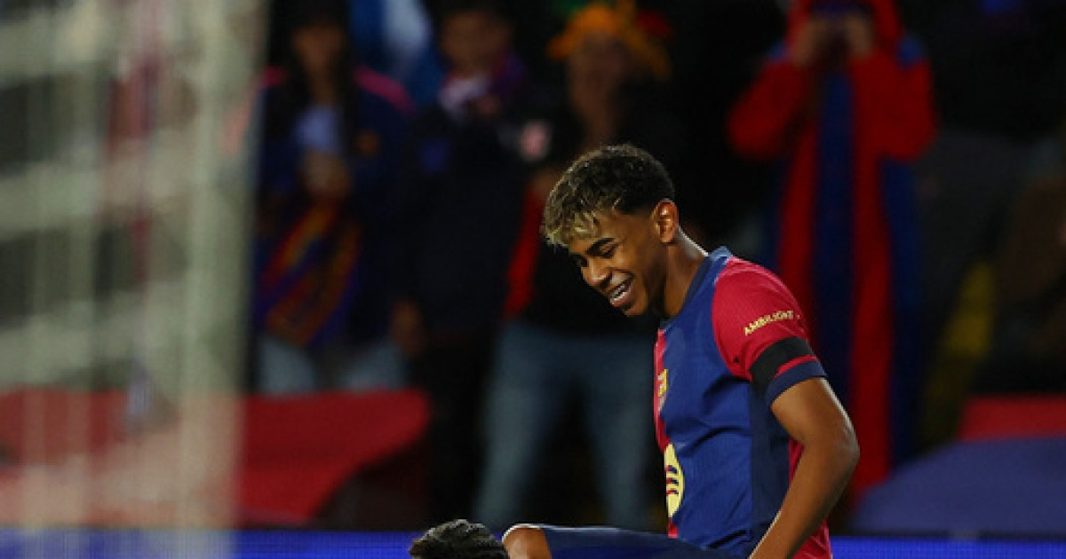 17세 241일 야말, UCL 최연소 한 경기 골＋도움 기록하며 바르셀로나 8강행 이끌었다