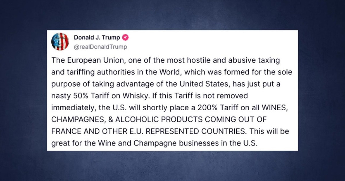 트럼프, EU 보복관세에 "와인 200％ 관세"...프랑스 "굴복 안 해"