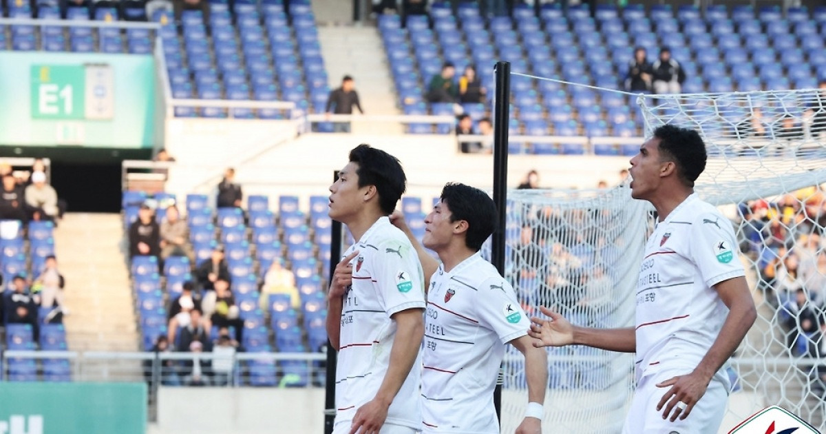 [K리그1 4R] '강현제 극장골'...포항, '유일 무패' 광주 3-2로 제압, '박태하호 리그 첫 승 신고'