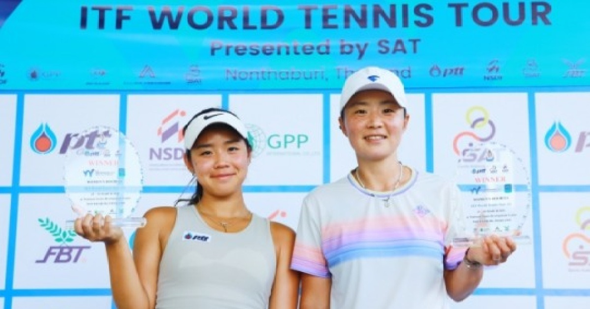 김나리, 태국 ITF 국제여자대회 복식 2주 연속 우승... 코바피투크테드와 '환상 호흡'