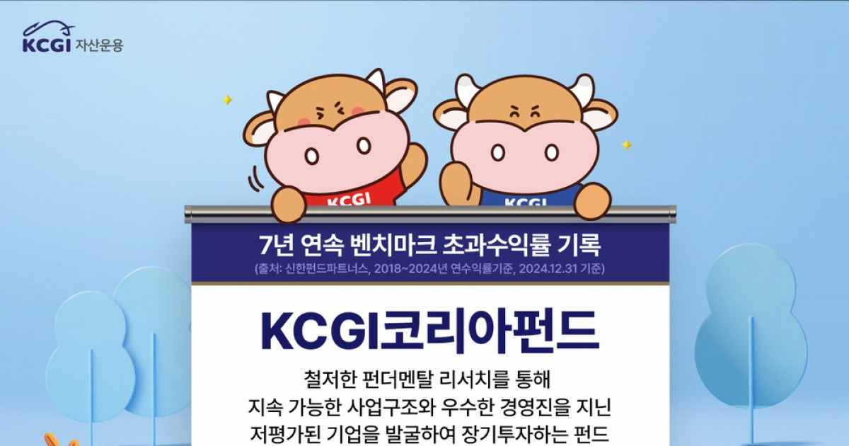 KCGI자산운용 'KCGI코리아', 대표적 장수펀드, 작년 약세장에도 12% 수익