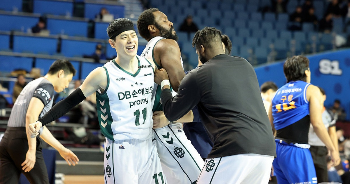 남자농구 DB, 6강 PO 희망 살렸다…KCC 꺾고 정관장 턱밑 추격