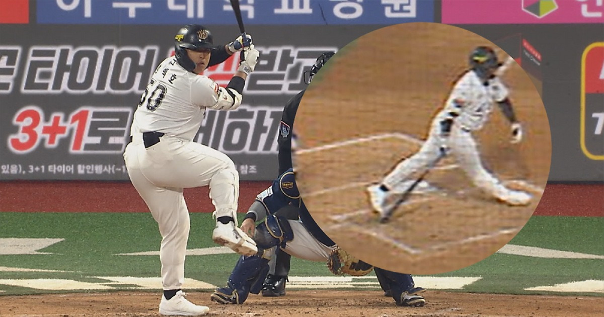 "방망이가 두 번 돈다고?" KT 강백호 스윙 후 배트에 닿아 '볼데드'…3루까지 뛴 주자도 다시 2루로