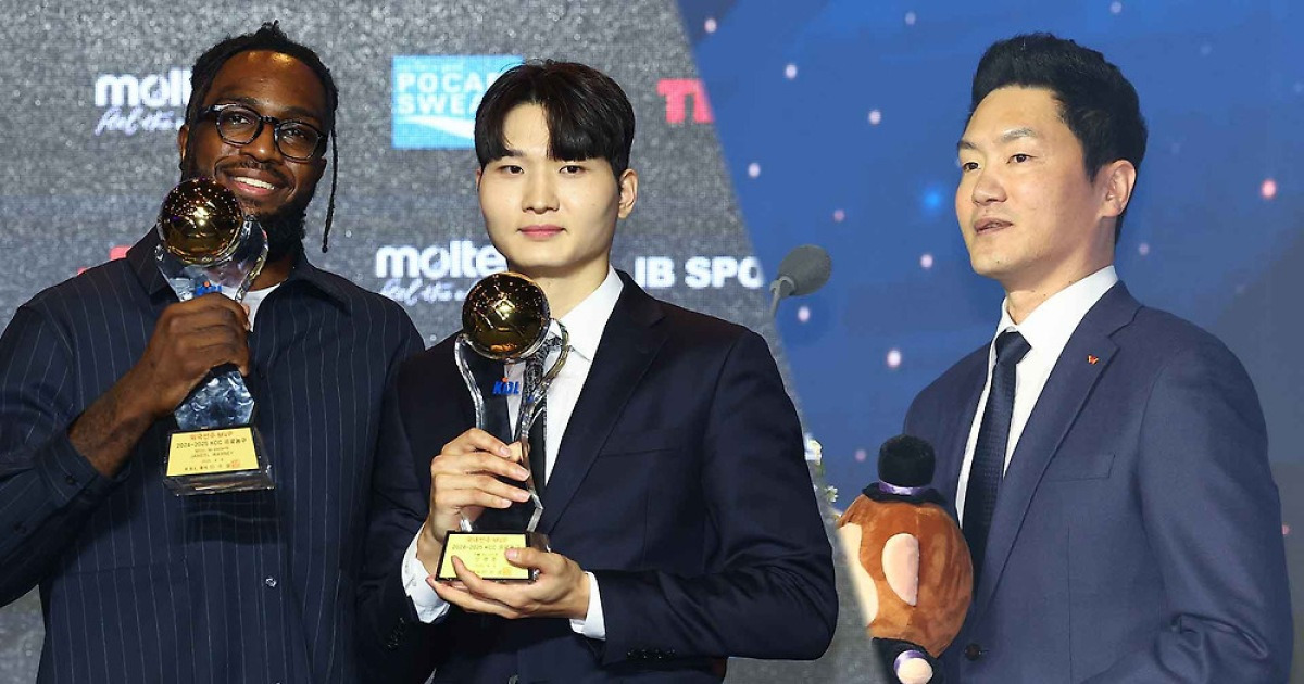 SK 안영준, 첫 MVP 수상…"선형이 형이랑 우승할게요"