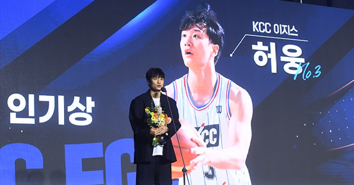 [ST포토] KCC 허웅, 6년 연속 인기상 수상