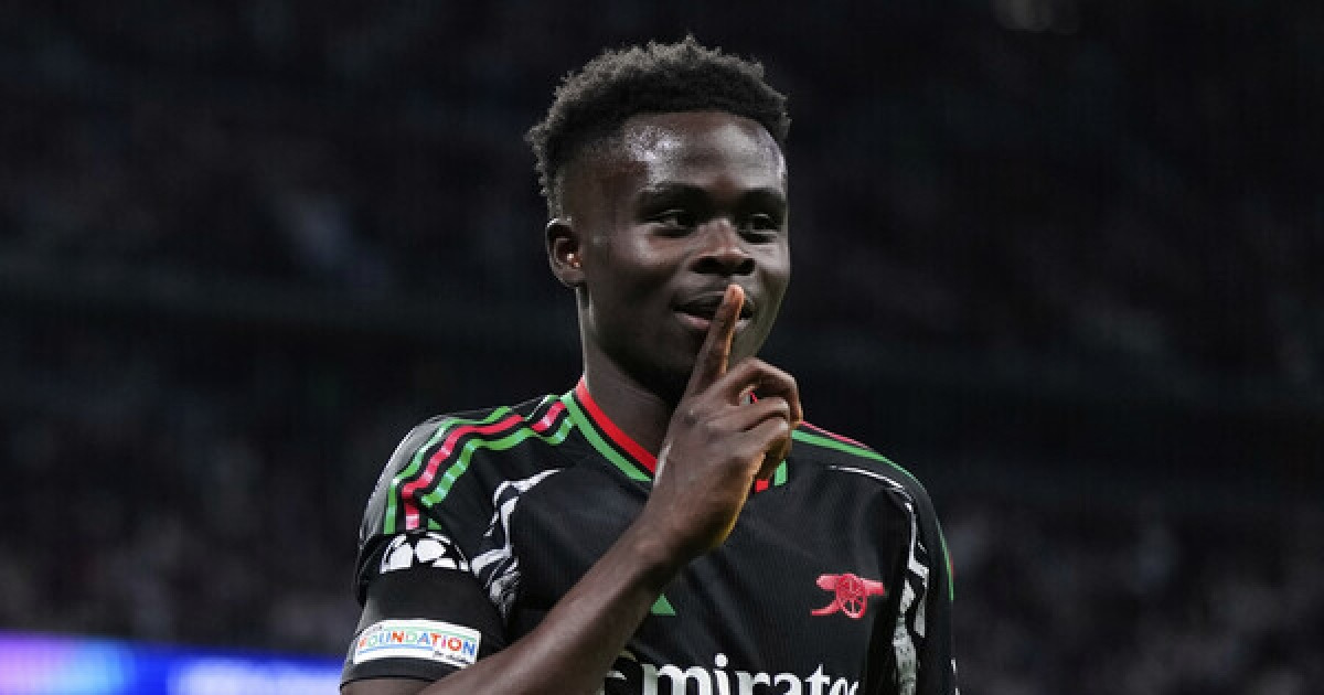 '사카 PK 실축→선제골' 아스널, 디펜딩 챔피언 레알 꺾고 UCL 4강행