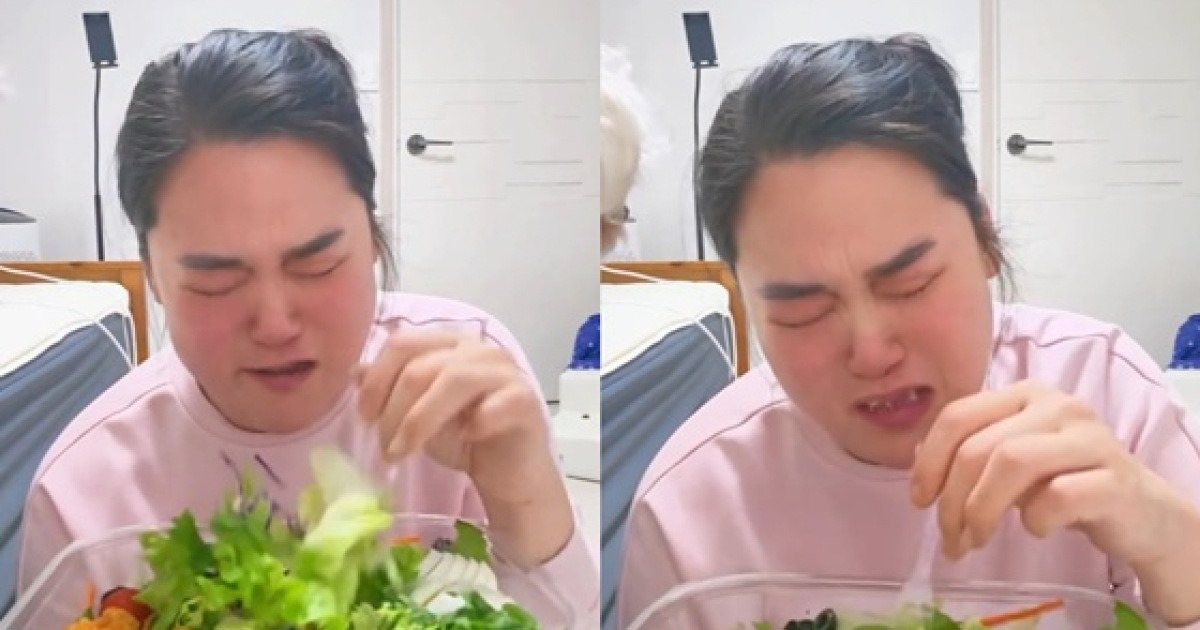 '150kg→88kg 감량' 미나 시누이, 현실은 울면서 다이어트..극한의 샐러드 먹기