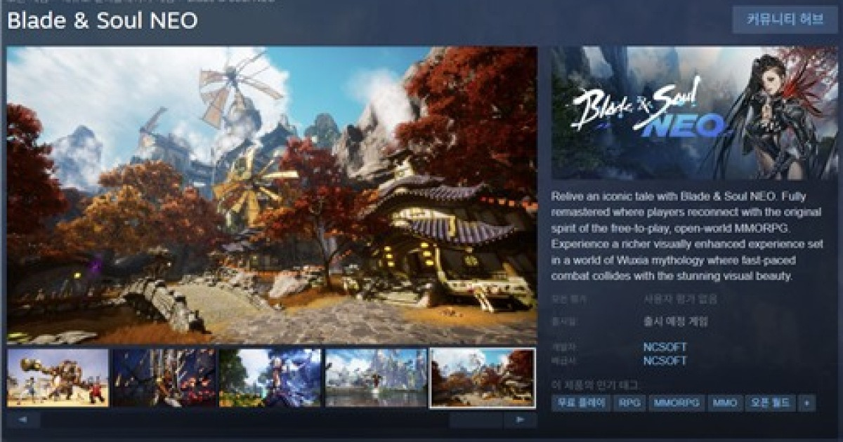 엔씨소프트, 'BNS NEO' 스팀에도 출시…북미유럽 시장 공략