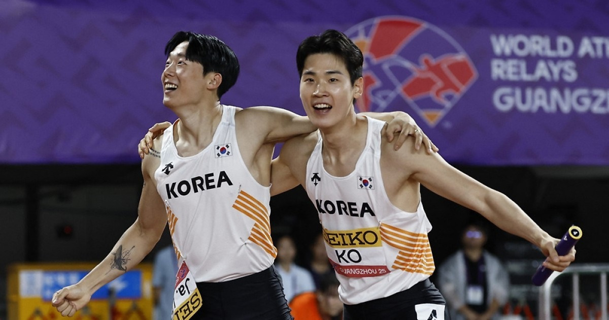 남자 400m계주팀, 세계육상릴레이선수권에서 한국新…38초56(종합)