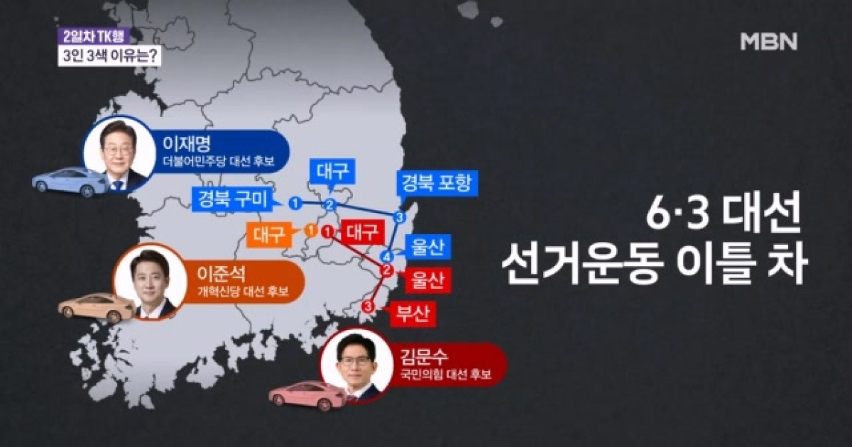 선거운동 2일 차…TK로 모인 이재명·김문수·이준석 [뉴스와이드]
