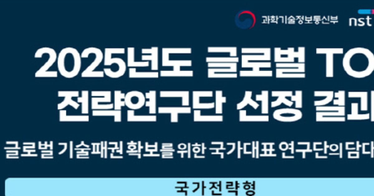 과기정통부·NST, 세계 최상위 수준 전략 연구단 10개 선정