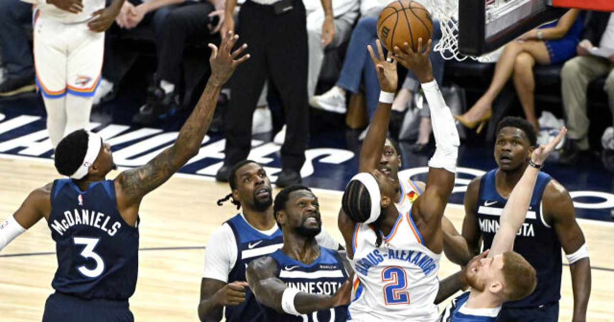 MVP가 끝냈다! SGA, 쐐기포 포함 40득점 大폭발→OKC, 미네소타 꺾고 서부 파이널 3승 1패 우위