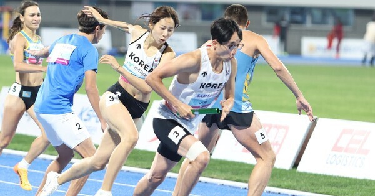[구미육상] 혼성 1600m 계주 한국 신기록 작성… "후회없는 레이스 뿌듯"