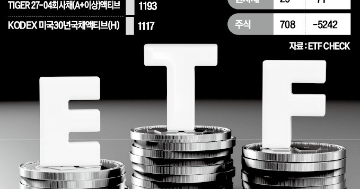 주식형 ETF 팔아치운 개미, 채권형·MMF로 몰렸다