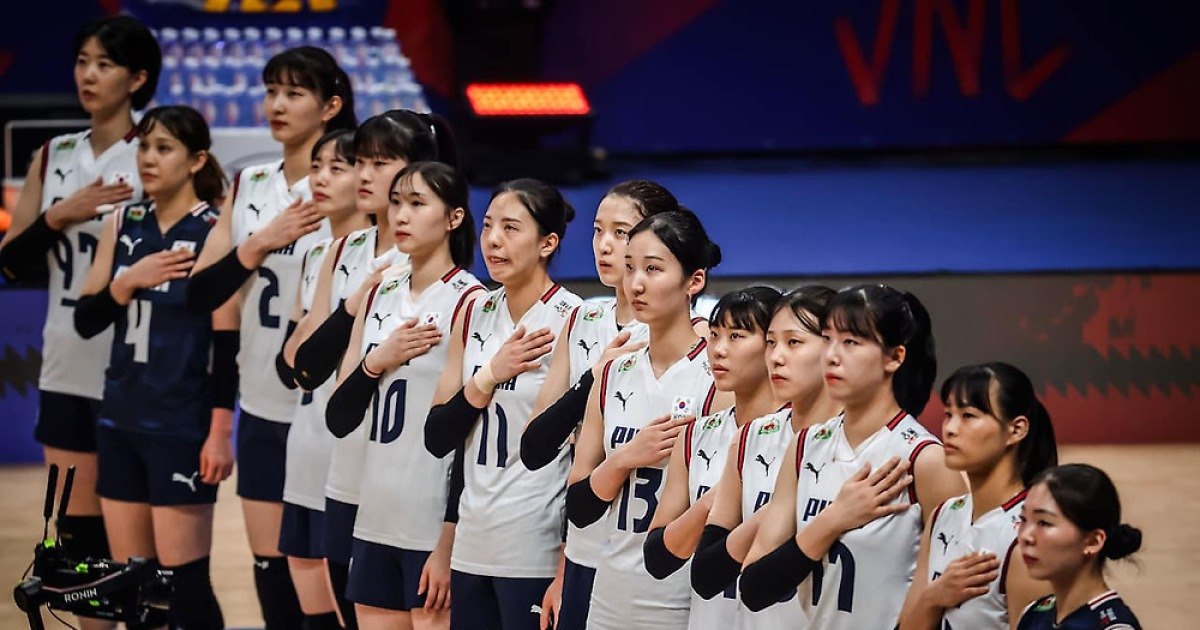 한국 여자배구, 블로킹서 '1-18' 독일에 압도당했다…VNL 첫 경기 0-3 완패