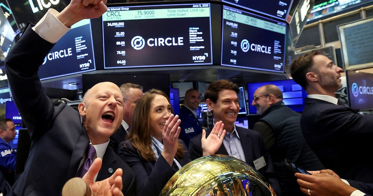 스테이블코인 USDC 발행사 서클 상장 첫날 182% 폭등(상보)