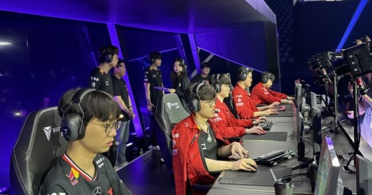 [현장] T1, MSI 선발전 1세트 선취 …조합·운영 앞세워 바이 풀고도 이겼다