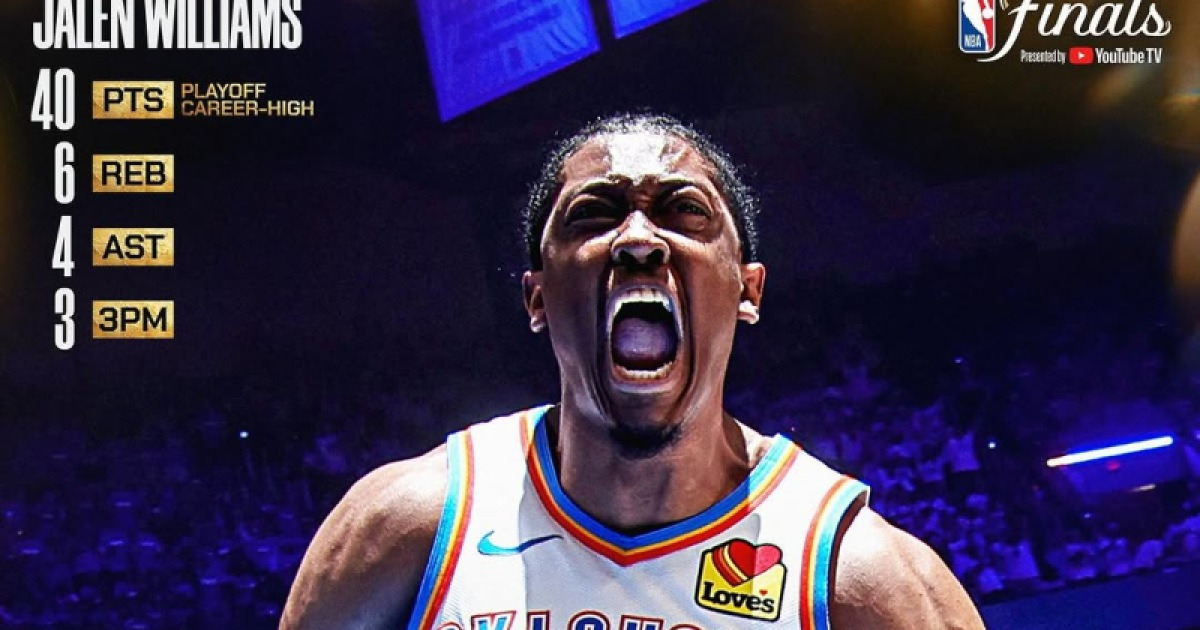 ‘J-Dub 40점 폭발’ OKC, 창단 첫 파이널 우승까지 1승