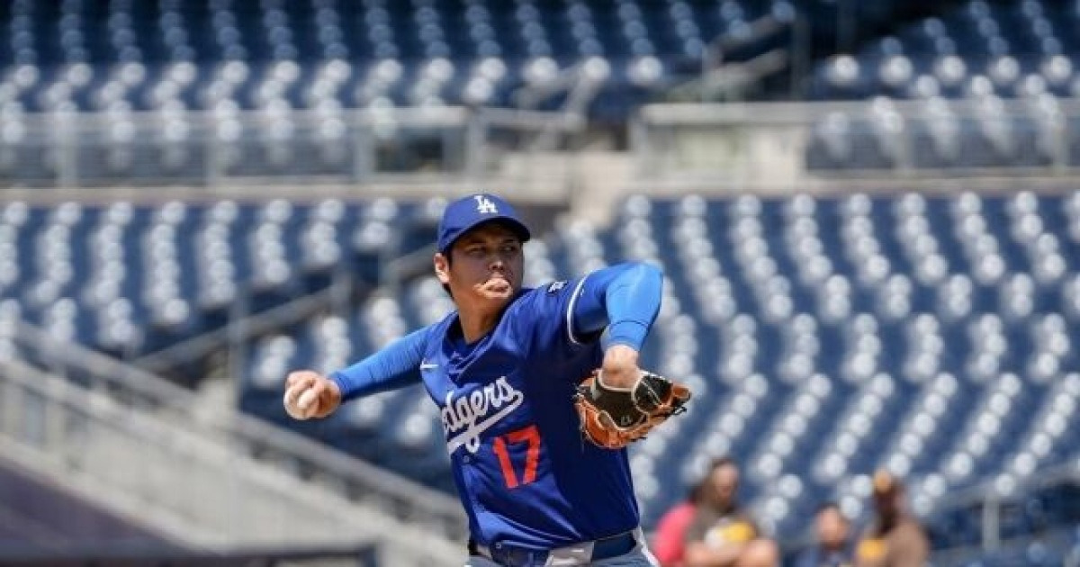 오타니의 이도류가 663일만에 돌아왔다…다저스 투수 데뷔전서 161km 팍팍 ‘1이닝 1실점’