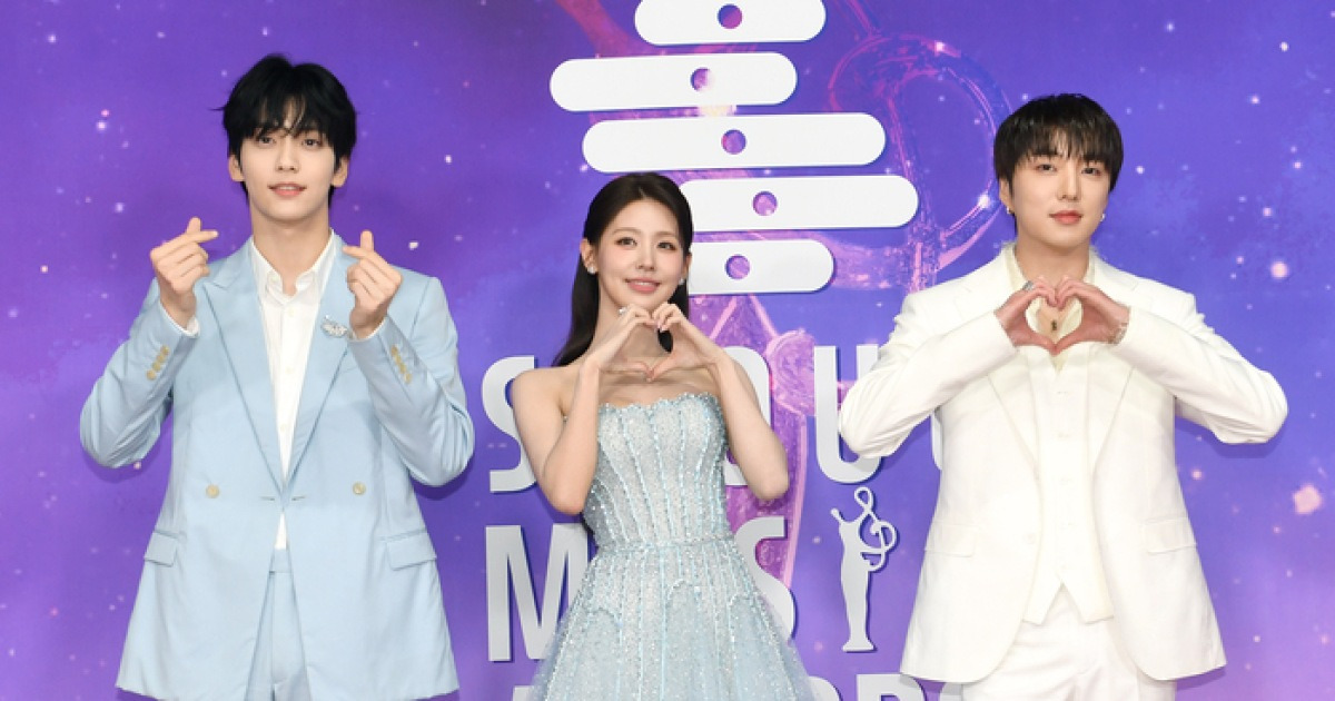 인천밤 수놓은 3MC 강승윤·미연·수빈, K팝 스타·관객 모두 홀렸다 [34th 서울가요대상]