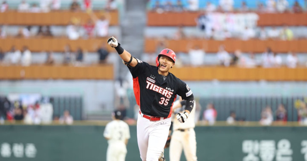 '대타 김석환 역전포' KIA, SSG 5-4로 꺾고 시즌 첫 6연승