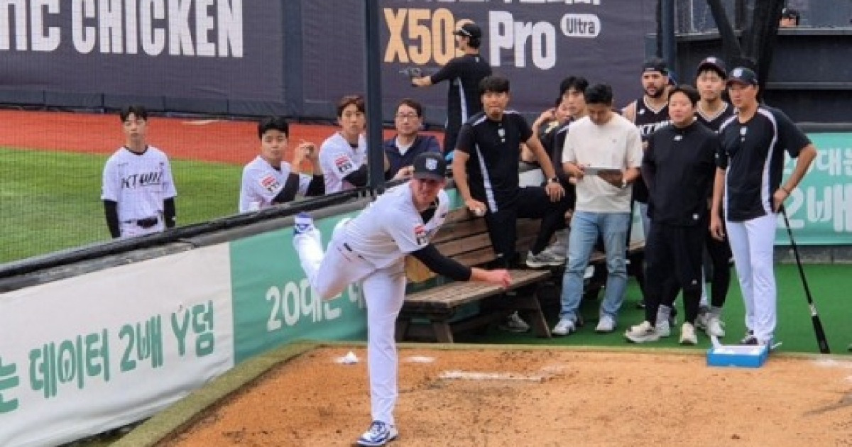 '시속 150km 직구 무기로' KT 머피, 쿠에바스 대신 선발 로테이션 합류