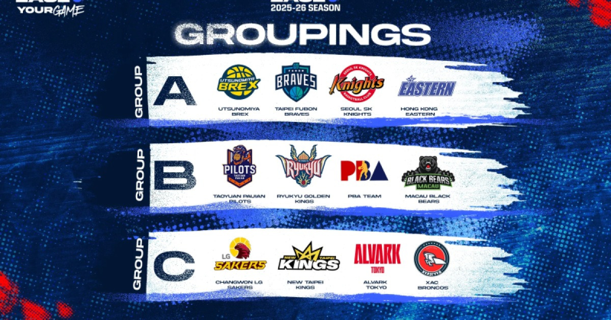 ‘한국 챔피언’ LG, ‘대만 챔피언’ 뉴 타이베이 킹스와 한 조…2025~26 EASL 조 편성 발표