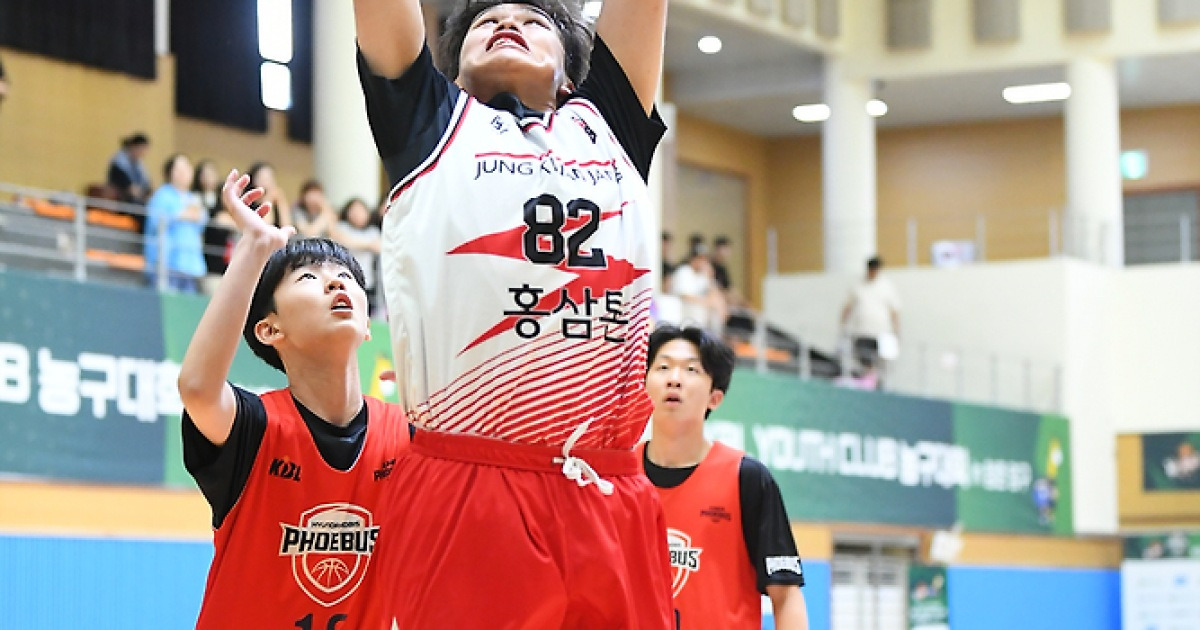 [KBL유소년] '골밑 지키는 몽골산 기둥' 정관장 U15 테물렌, 팀의 결승 진출 이끌다