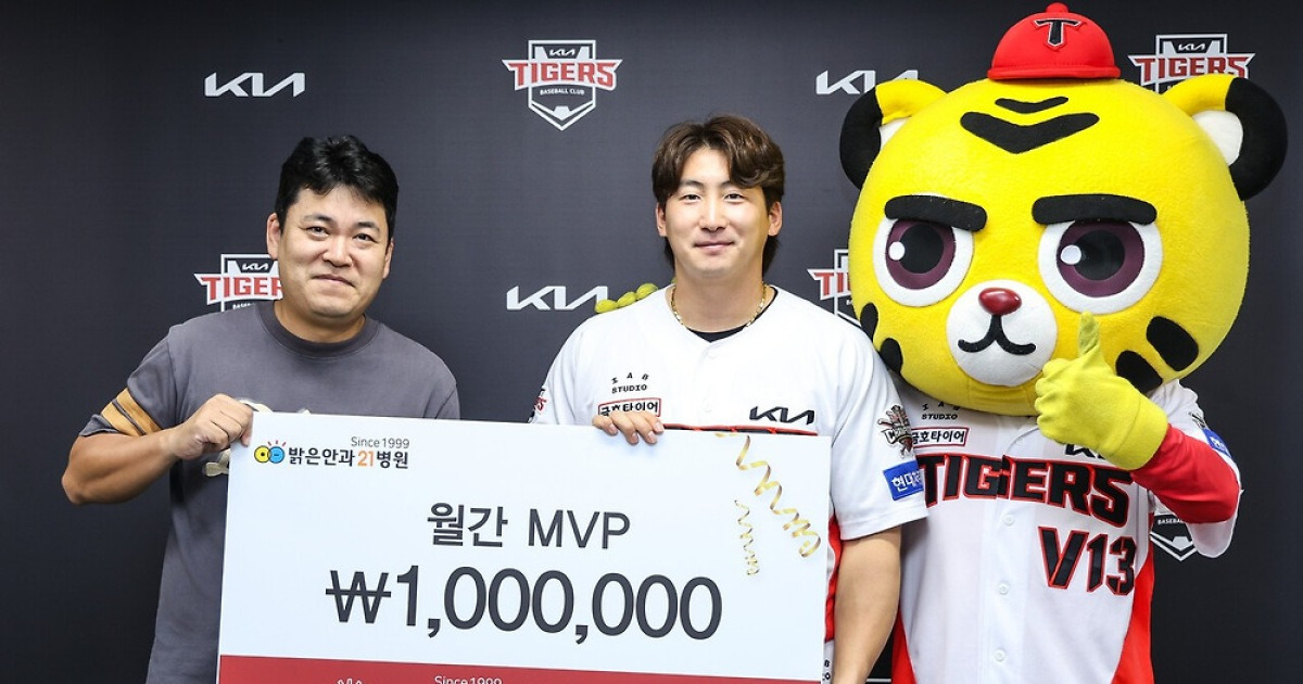 '타율 0.386' 김선빈-'OPS 1.056' 나성범, KIA 8월 구단 MVP 선정...나성범 50만원 기부