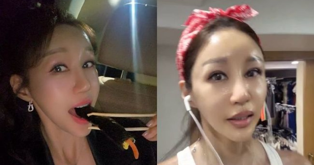 53세 김혜연, 김밥 흡입하고도 이 얼굴? '48kg' 몸매의 위엄