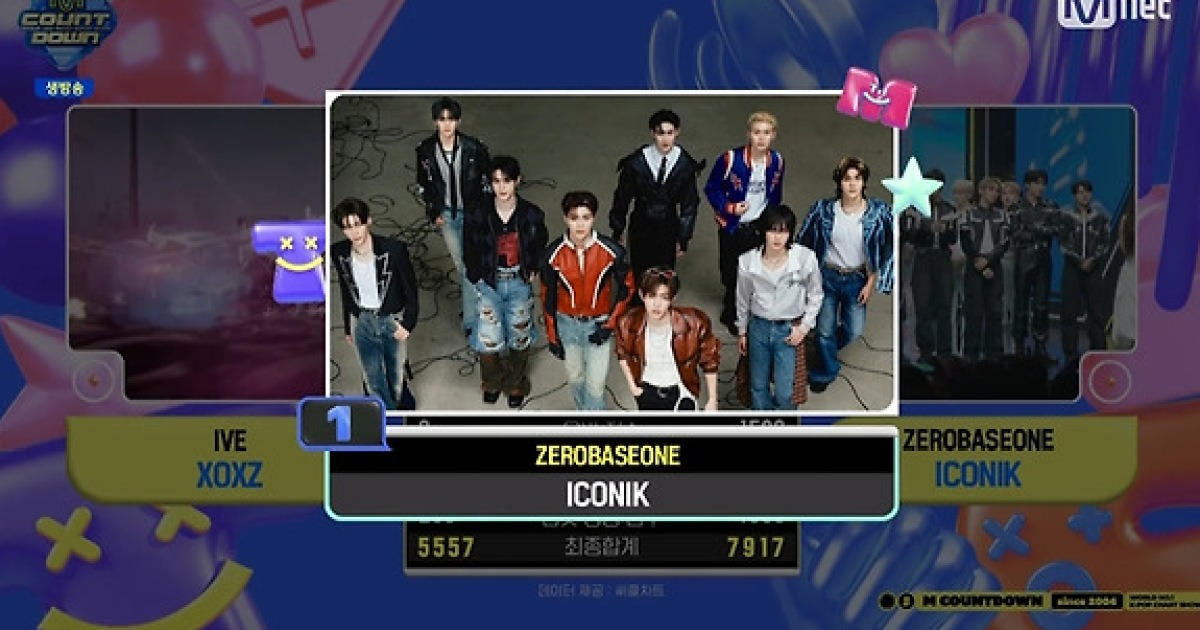 제로베이스원, 신곡 'ICONIK'으로 음악방송 3관왕
