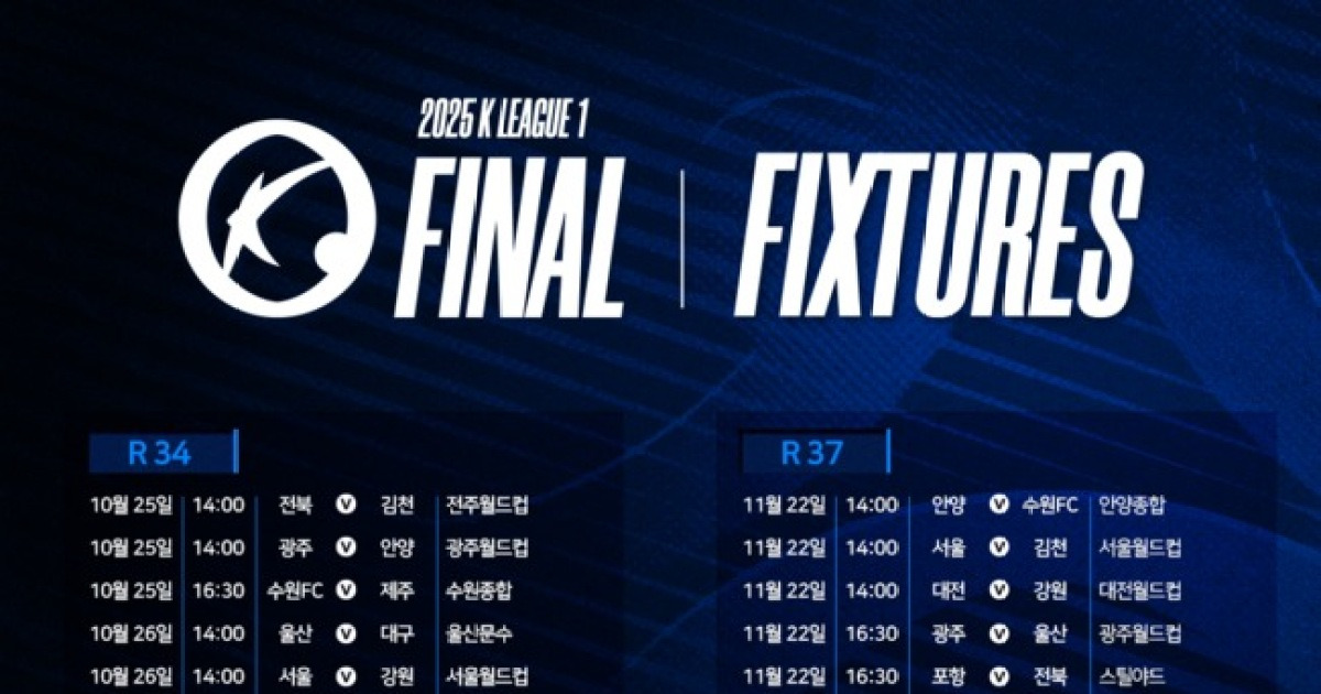 [공식발표] K리그1 파이널 라운드 일정 발표...ACLE 진출과 잔류 경쟁 이어진다