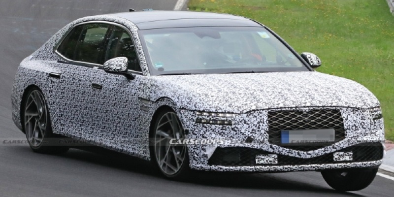 제네시스 최초 마일드 하이브리드 G90 독일서 포착..연말 출시 | 카가이