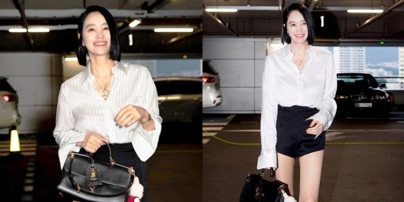 "누가 54세로 알겠어?" 170cm 여배우, 진짜 '무보정 실물' 화제된 각선美 쇼츠룩 | 대본은 내운명